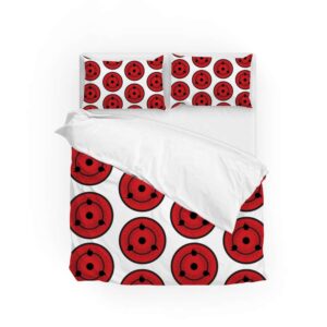 Bedding Sets King Size Sharingan Copy Eye Duvet Cover Set with 1 Duvet Cover and 2 Pillow Shams,Gifts for Girls Boys Teen,Without Comforter