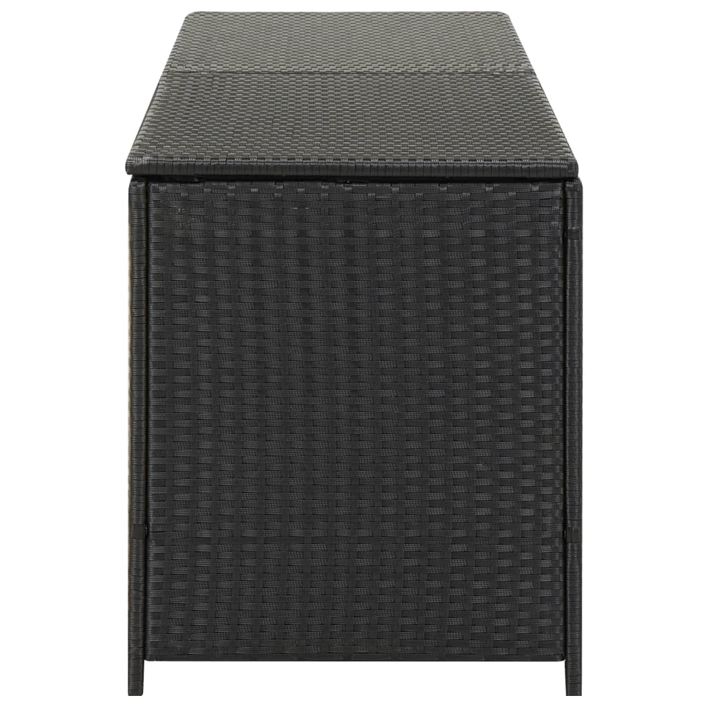 vidaXL Patio Storage Box - Poly Rattan - Black - Spacious Outdoor Storage Solution for Patio Accessories & Gardening Supplies - Weather Resistant - Easy Access Design - Dimensions: 78.7"x19.6"x23.6"