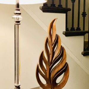 Decozen Handcrafted Solid Wood Leaf Sculpture from Daughter, Son, Husband - Ideal for Home, Mantel, Fireplace, and Foyer Decor - Tabletop Accent