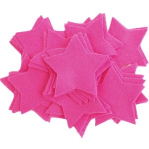 playfully ever after 3 inch 35pc felt stars (pink)