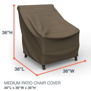 Budge P1W01BTNW3-2PK StormBlock Hillside Patio Chair Cover (2 Pack) Premium Outdoor Waterproof, Medium, Black and Tan Weave