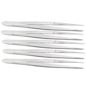 laja imports set of 5 disecting disection science lab tweezers forceps 'splinter (fine point 4.5")