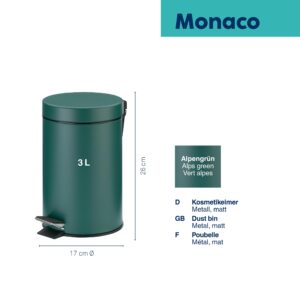 Kela 24295 Monaco Pedal Bin, 3L, Alps Green