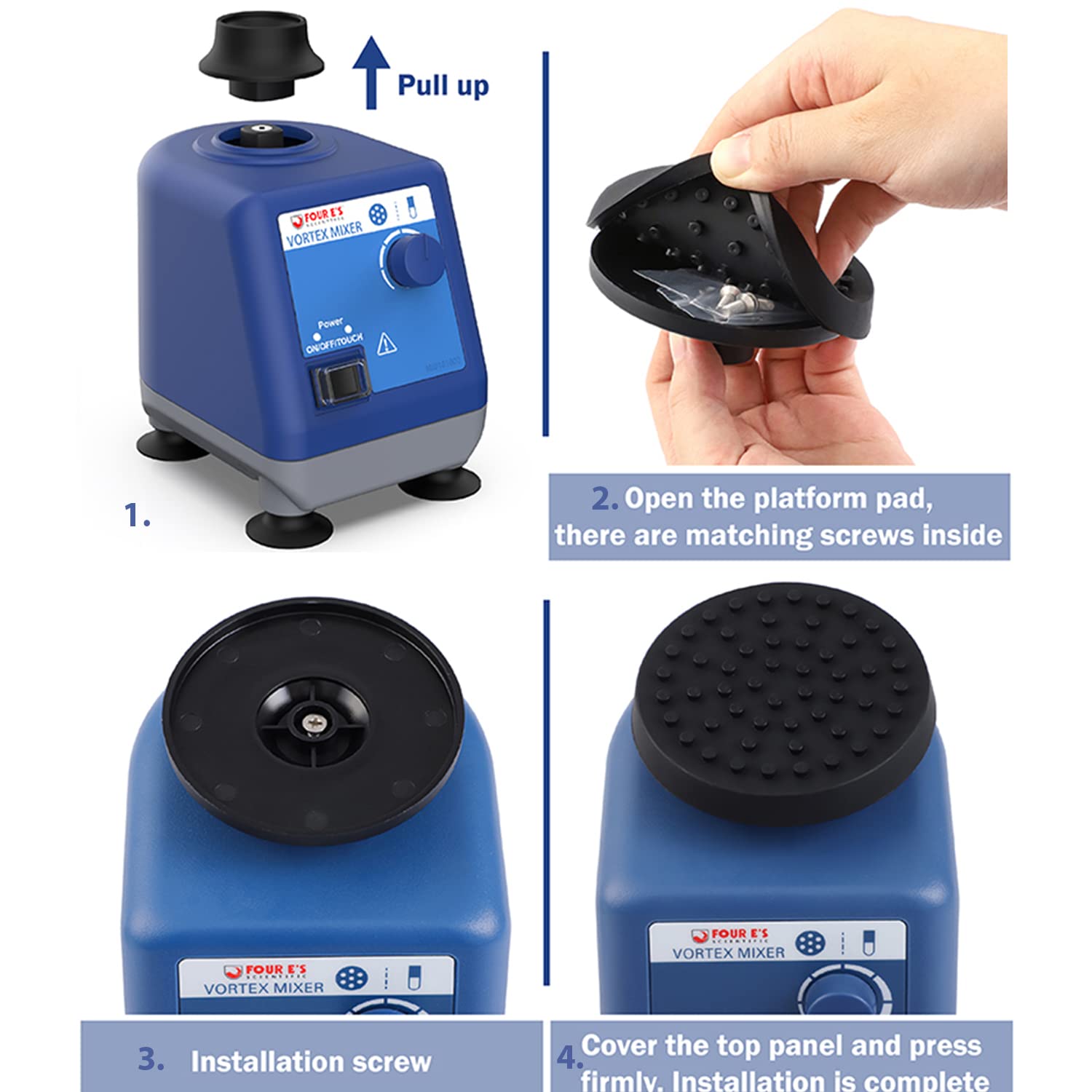 FOUR E'S SCIENTIFIC Platform Pad for Laboratory Vortex Mixer, Not Include Mixer