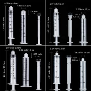 15 Pack of 20ml 10ml 5ml 3ml 1ml Syringe With Blunt Tip Needle And Cap Set - Ink Oil or Glue Applicator, Great for Refilling and Measuring Dispensing