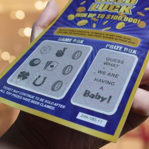 WINGKIND Gold Luck Pregnancy Announcement Fake Lottery Scratch Off Tickets, Great Idea for Pregnancy Reveal, 6 Cards