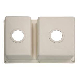 Lippert RV Double Kitchen Galley Sink - 25" x 17" x 6.6" Parchment ABS Plastic for 5th Wheel, Travel Trailer, Camper