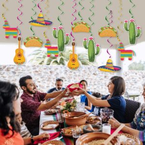 20Pcs Mexican Fiesta Hanging Swirl Decorations, Mexican Fiesta Cinco De Mayo Party Supplies, Taco Twosday Birthday Theme, Taco Party Mexican Fiesta Ceiling Hanging Swirl Decorations Boys Girls Shower