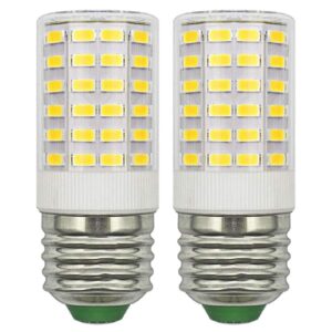 zhenming refrigerator light bulb 7w led e26 100 watt equivalent e26 edison bulb cool white 6500k super bright no strobe corn lamp non-dimmable e26 medium base, pack of 2