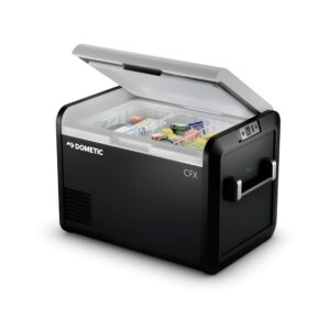 dometic cfx3 55-liter portable refrigerator and freezer with ice maker, powered by ac/dc or solar