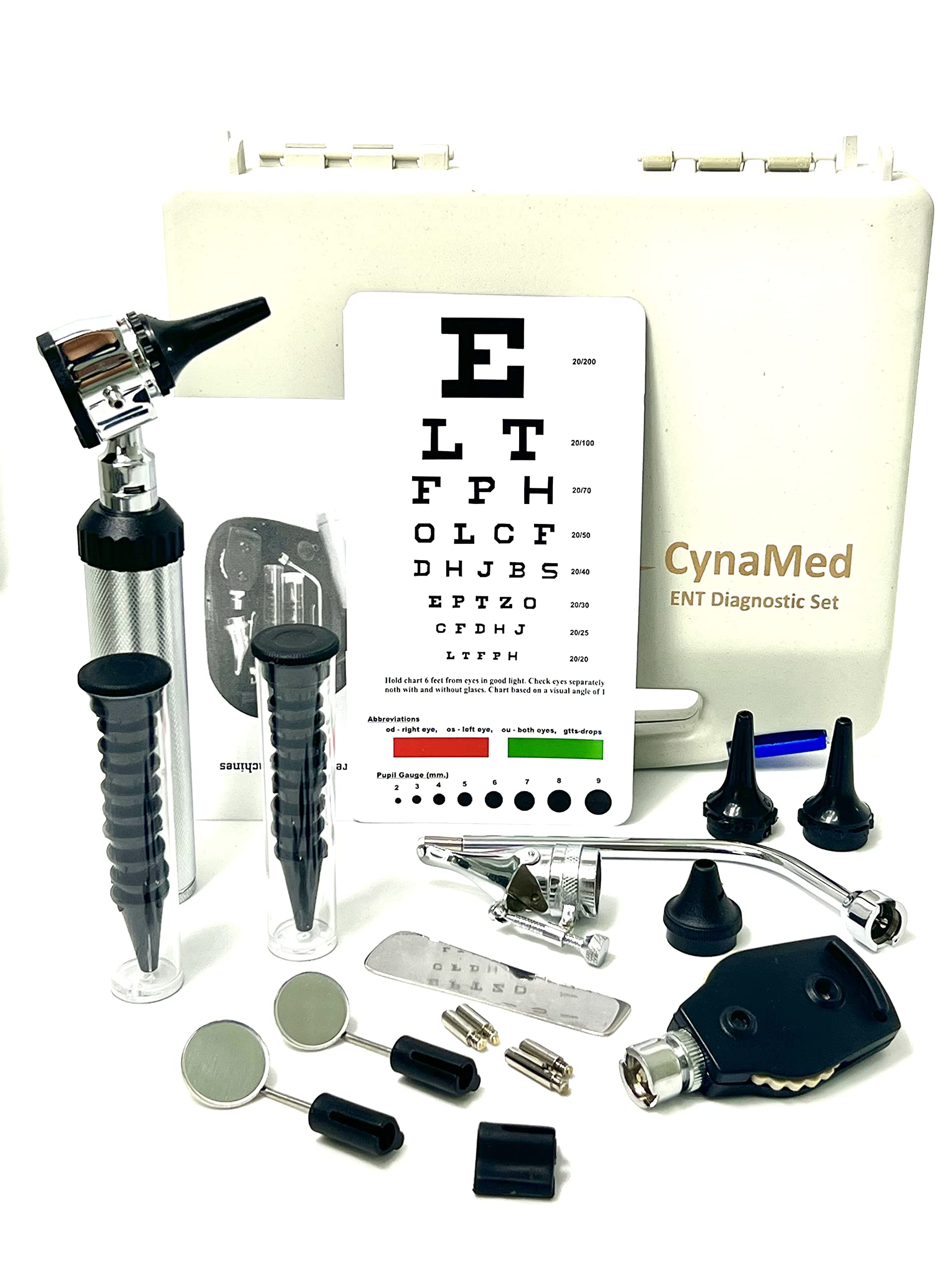 Cynamed Otoscope Diagnostics Ear, Nose and Throat Exam Kit, Perfect Tool for Students