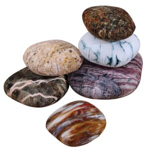 k kackool 6-piece set parlor floor cushion cover big pebbles cushioncover pillowcase with colored stones kids room rock toy storage pillow case (random combination)