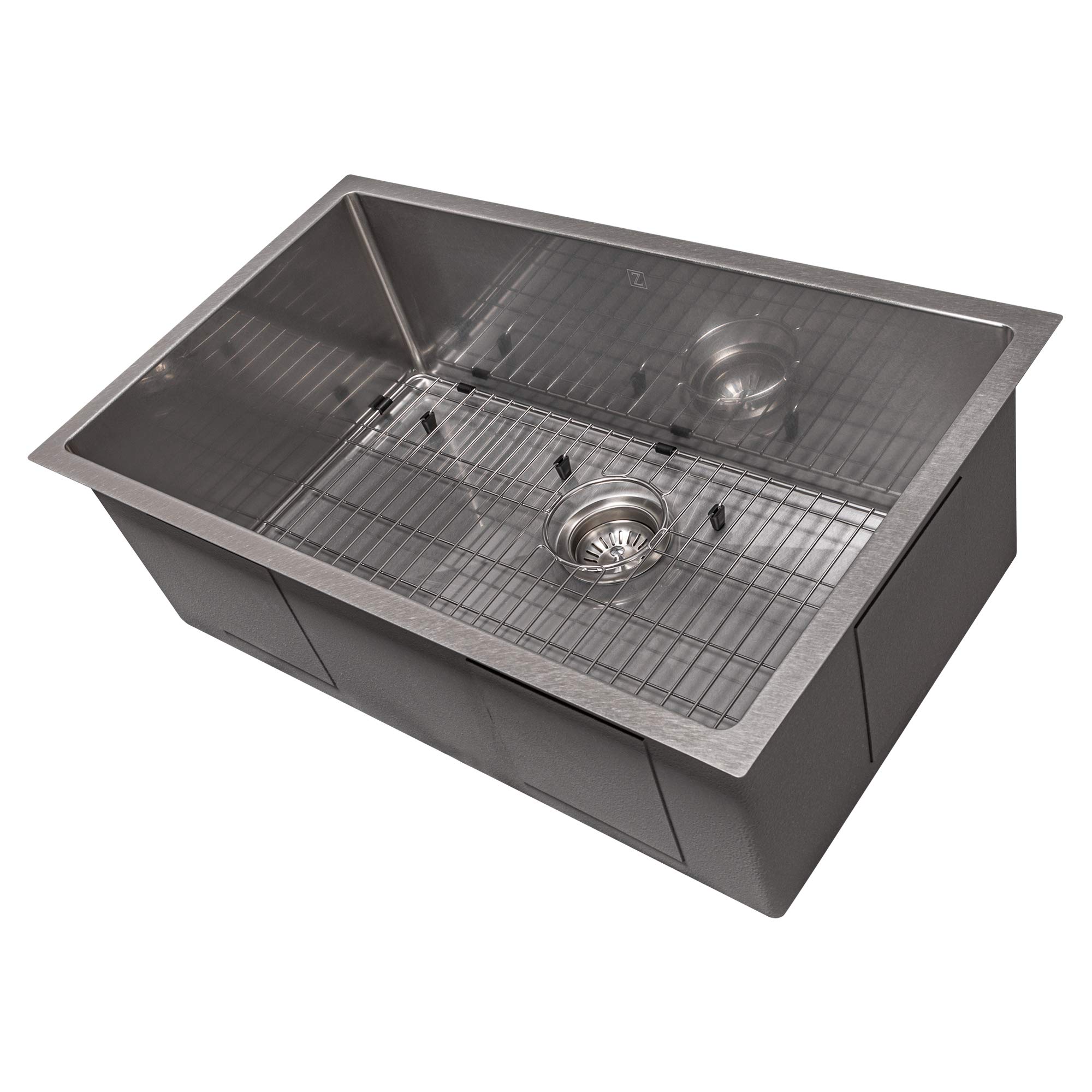 ZLINE 30" Meribel Undermount Single Bowl Scratch Resistant Stainless Steel Kitchen Sink with Bottom Grid (SRS-30S)