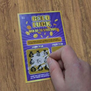 WINGKIND Gold Luck Pregnancy Announcement Fake Lottery Scratch Off Tickets, Great Idea for Pregnancy Reveal, 6 Cards