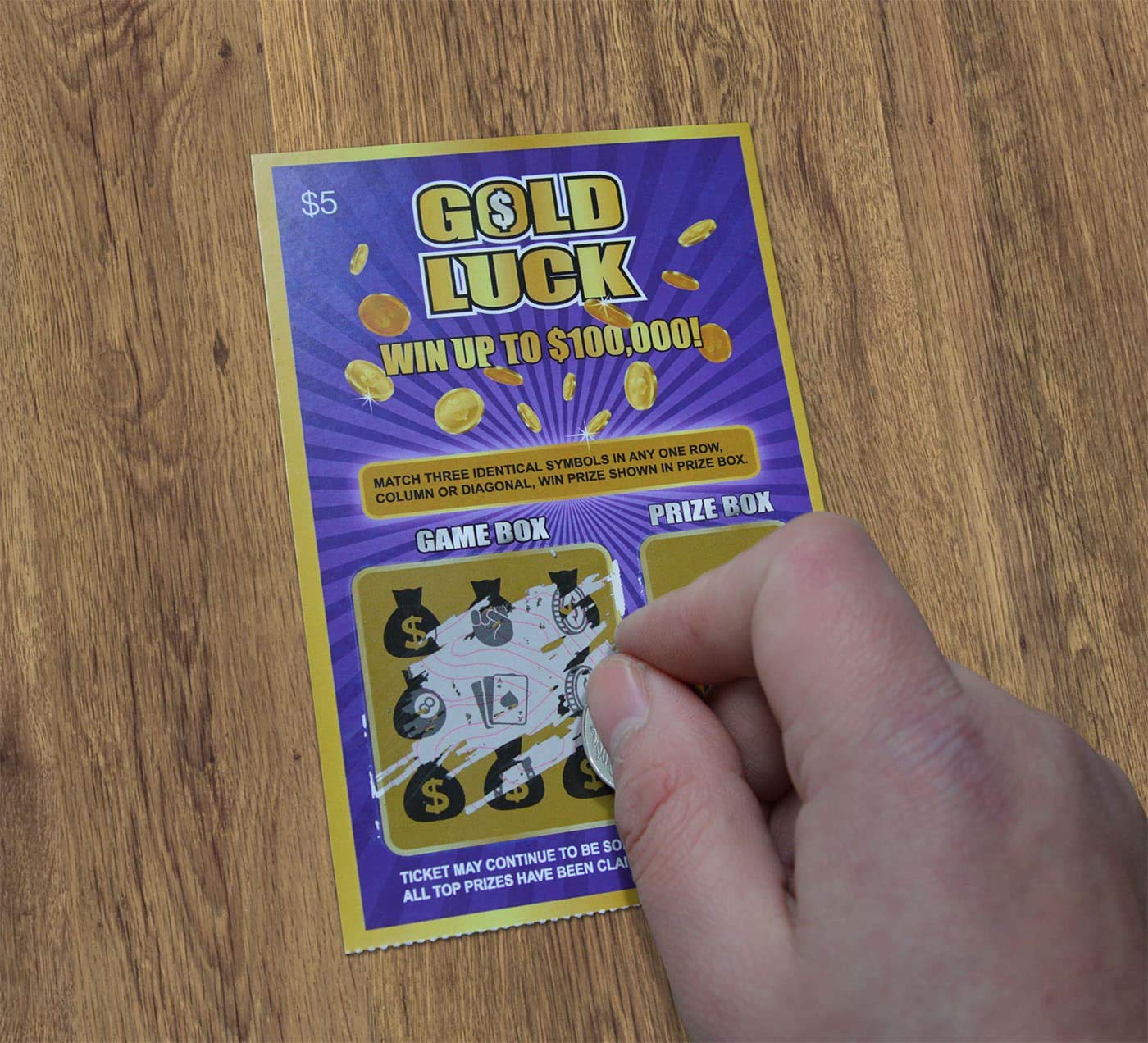 WINGKIND Gold Luck Pregnancy Announcement Fake Lottery Scratch Off Tickets, Great Idea for Pregnancy Reveal, 6 Cards