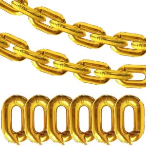 32PCS 16 inch Foil Chain Balloons Jumbo Chain Balloons 80s 90s Party Decoration Retro Hip Hop Birthday/Graduation Party Decorations Foil Balloons