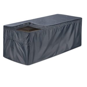 epcover patio deck box cover to protect large deck boxes-waterproof cover with zipper and handles (52" l x 28" w x 27" h)