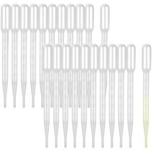 diyasy 25 pcs 3ml plastic transfer pipettes,disposable graduated pipettes eye dropper for lab science multi- purpose and makeup tool.