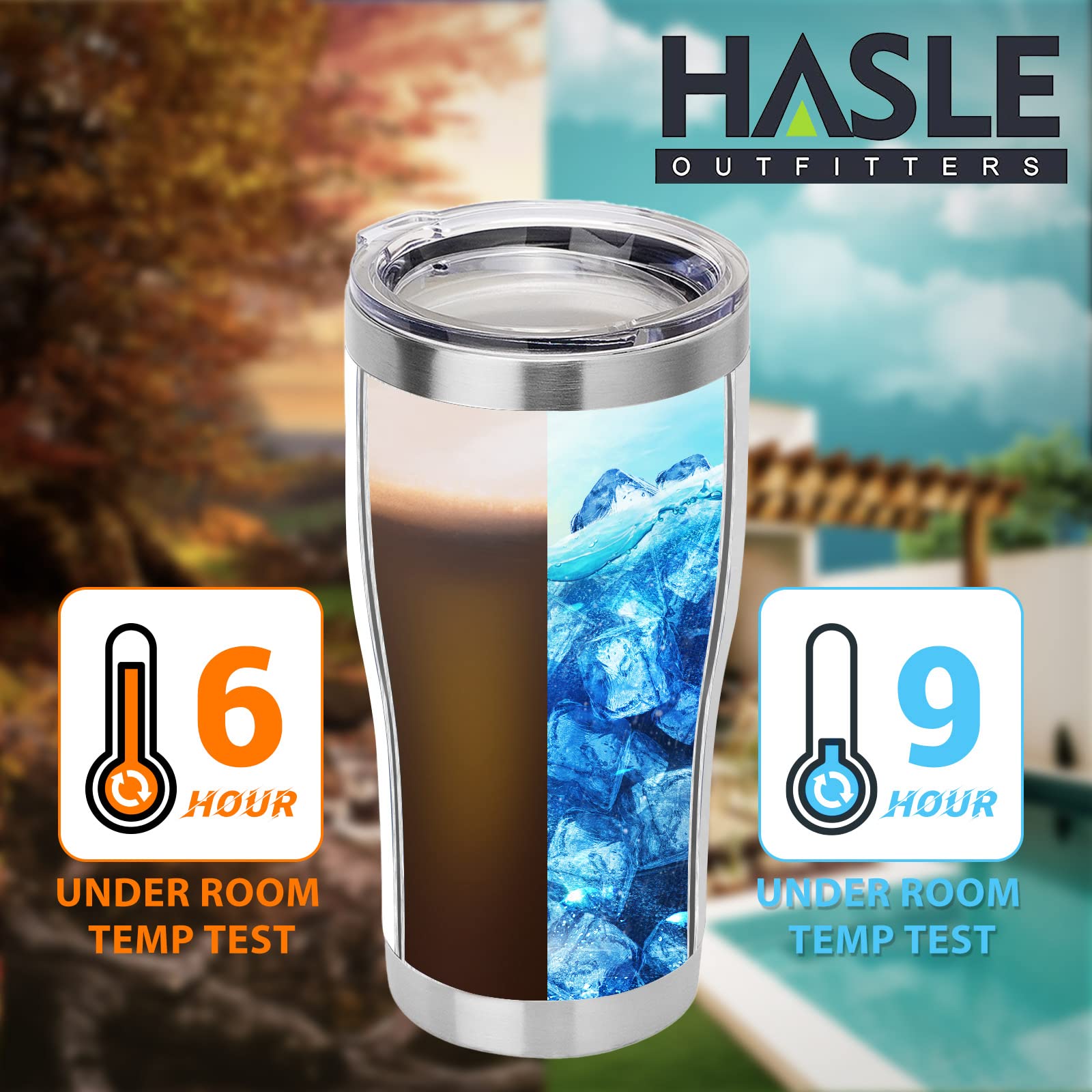 HASLE OUTFITTERS 20 oz Tumbler Bulk, Stainless Steel Tumblers with Lid, Vacuum Insulated Tumbler, Double Wall Powder Coated Cup, coffee mugs, White, 1 Pack