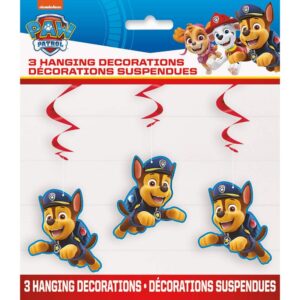 paw patrol hanging swirl decorations - 26" (pack of 3) - eye-catching party atmosphere accessory, perfect for kids' celebrations