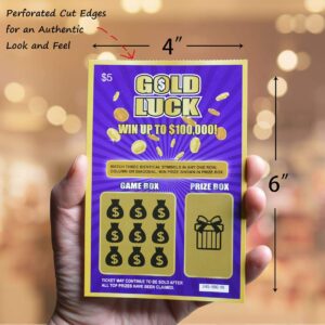 WINGKIND Gold Luck Pregnancy Announcement Fake Lottery Scratch Off Tickets, Great Idea for Pregnancy Reveal, 6 Cards