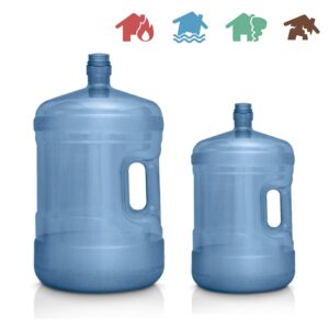 lavohome emergency supplies water storage containers - 5 gallon and 3 gallon bpa free food grade water jugs (2)