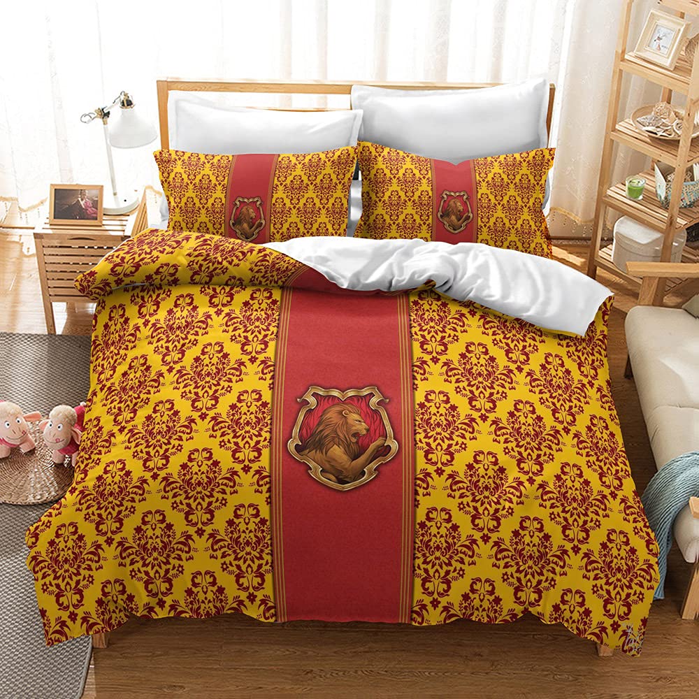 Bedding Duvet Cover Harry Potters Lightweight Decorative Modern Style Microfiber, Soft Microfiber Bedding Set, 1 Duvet Cover&2 Pillow Cases, No Comforter