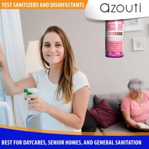 Industrial Active Chlorine Bleach Test Strips. 0-2000 Ppm Range for Sanitizer Disinfectants and Sanitizing Solutions for Daycares and Senior Homes.