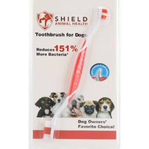 Antimicrobial Toothbrush for Dogs – Professional Dental Care at Home – Fight Plaque and Tartar - Improve Oral Health – Anti-Slip Handle and Ergonomic Design – Individually Packed - Quality Guaranteed