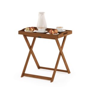 Furinno FG19557 Tioman Outdoor Hardwood Tray Table Large, Natural