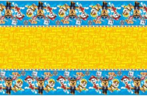 unique paw patrol party rectangular plastic table cover - 54" x 84" (1 pc) - vibrant multicolor table cover, perfect for kids birthdays & celebrations