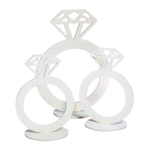 fun express diamond ring centerpieces - 3 piece set - wedding and bachelorette party decor