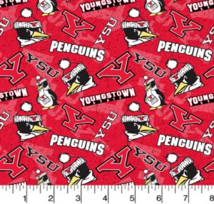 youngstown state university tone on tone cotton fabric sold by the yard