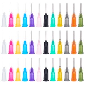 BENECREAT 144PCS 0.5 Inch 12 Different Gauge Blunt Tip Syringe Needles Dispensing Needle with Lure Lock for Refilling Liquid Inks and Syringes, Christmas Crafts Supplies