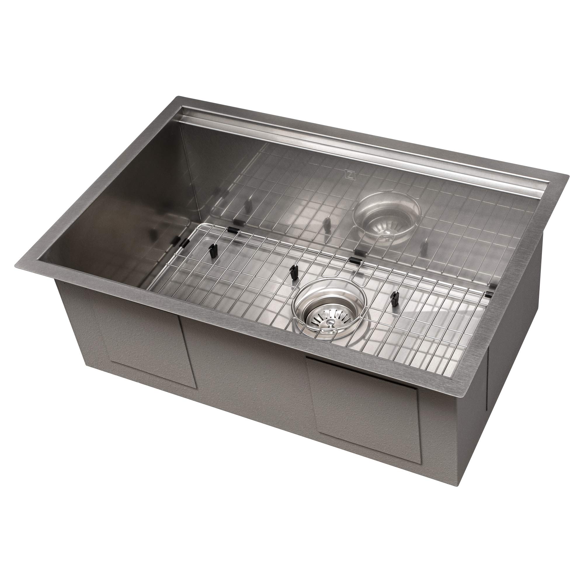 ZLINE 27" Garmisch Undermount Single Bowl Scratch Resistant Stainless Steel Kitchen Sink with Bottom Grid and Accessories (SLS-27S)