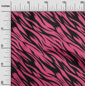 oneoone cotton poplin dark pink fabric tiger animal skin craft projects decor fabric printed by the yard 42 inch wide