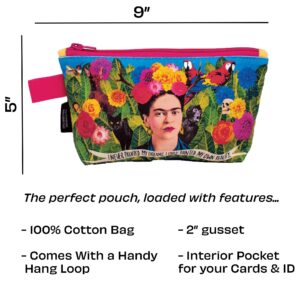 The Unemployed Philosophers Guild Frida Kahlo Bag - 9" Canvas Art Themed Zipper Pouch for Pencils, Tools, Cosmetics, Toiletries and More