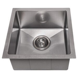 zline 15" boreal undermount single bowl scratch resistant stainless steel bar kitchen sink (sus-15s)