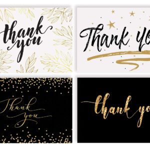 Better Office Products Thank You Cards with Envelopes (100 Pack), 4 x 6 inch, 4 Cover Designs, Blank Inside, All Occasions, Baby Showers, Graduation, and Weddings, Elegant Collection, 100 Pack