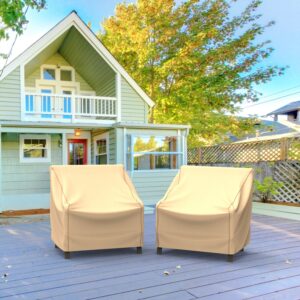 Budge P1W01TNNW2-2PK StormBlock Savanna Patio Chair Cover (2 Pack) Waterproof, Durable, Medium, Tan