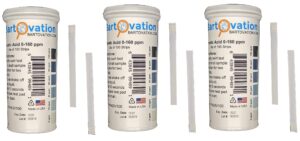 peracetic acid test strips, 0-160 ppm [3 vials of 100 strips, 300 strips total]