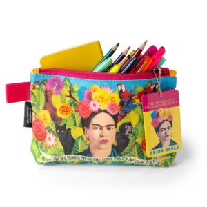 The Unemployed Philosophers Guild Frida Kahlo Bag - 9" Canvas Art Themed Zipper Pouch for Pencils, Tools, Cosmetics, Toiletries and More