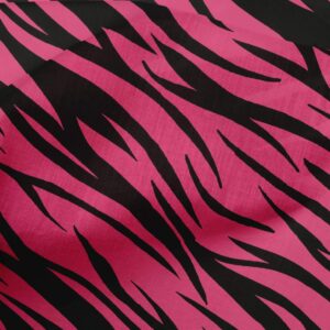 oneOone Cotton Poplin Dark Pink Fabric Tiger Animal Skin Craft Projects Decor Fabric Printed by The Yard 42 Inch Wide