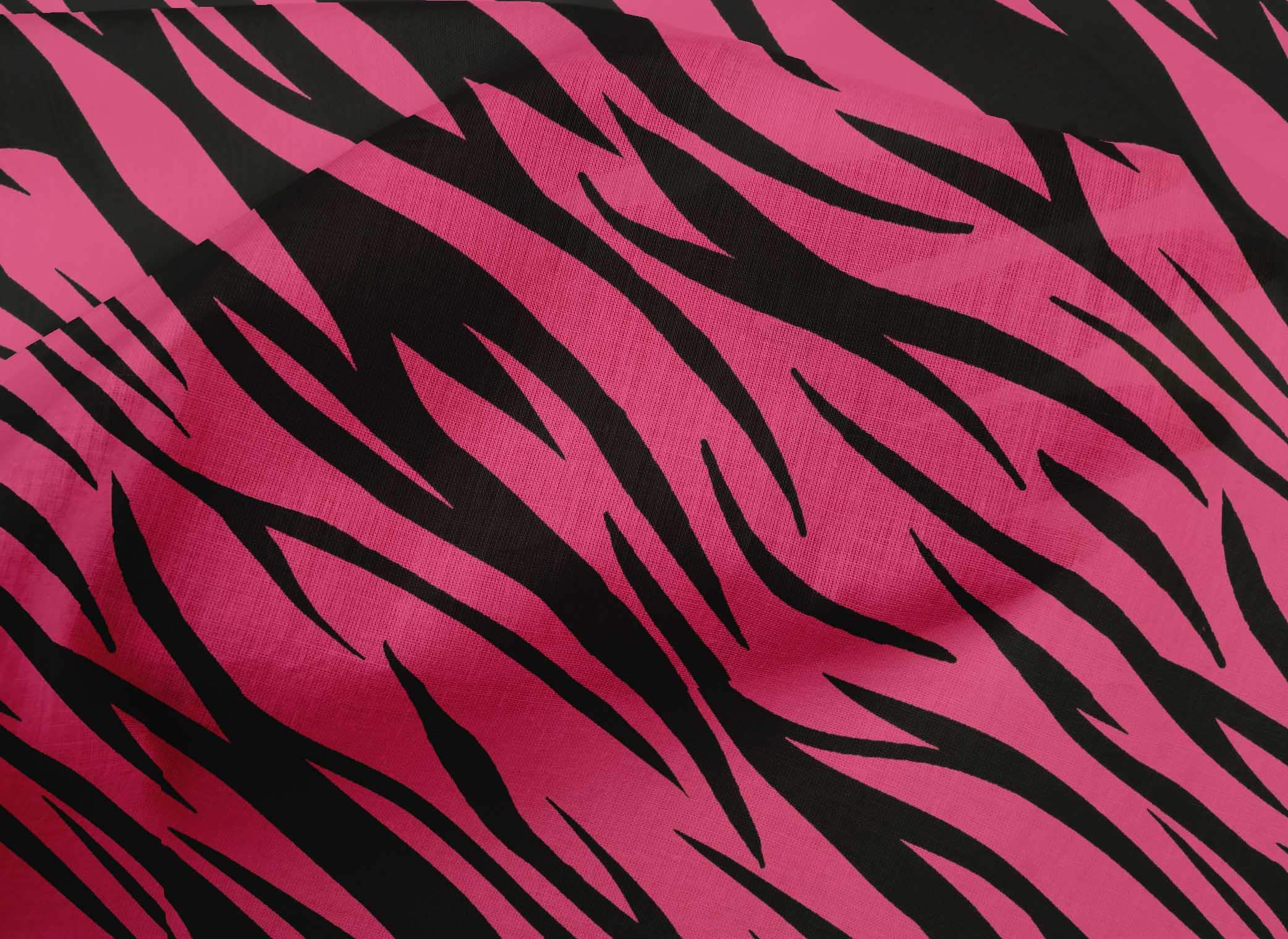 oneOone Cotton Poplin Dark Pink Fabric Tiger Animal Skin Craft Projects Decor Fabric Printed by The Yard 42 Inch Wide