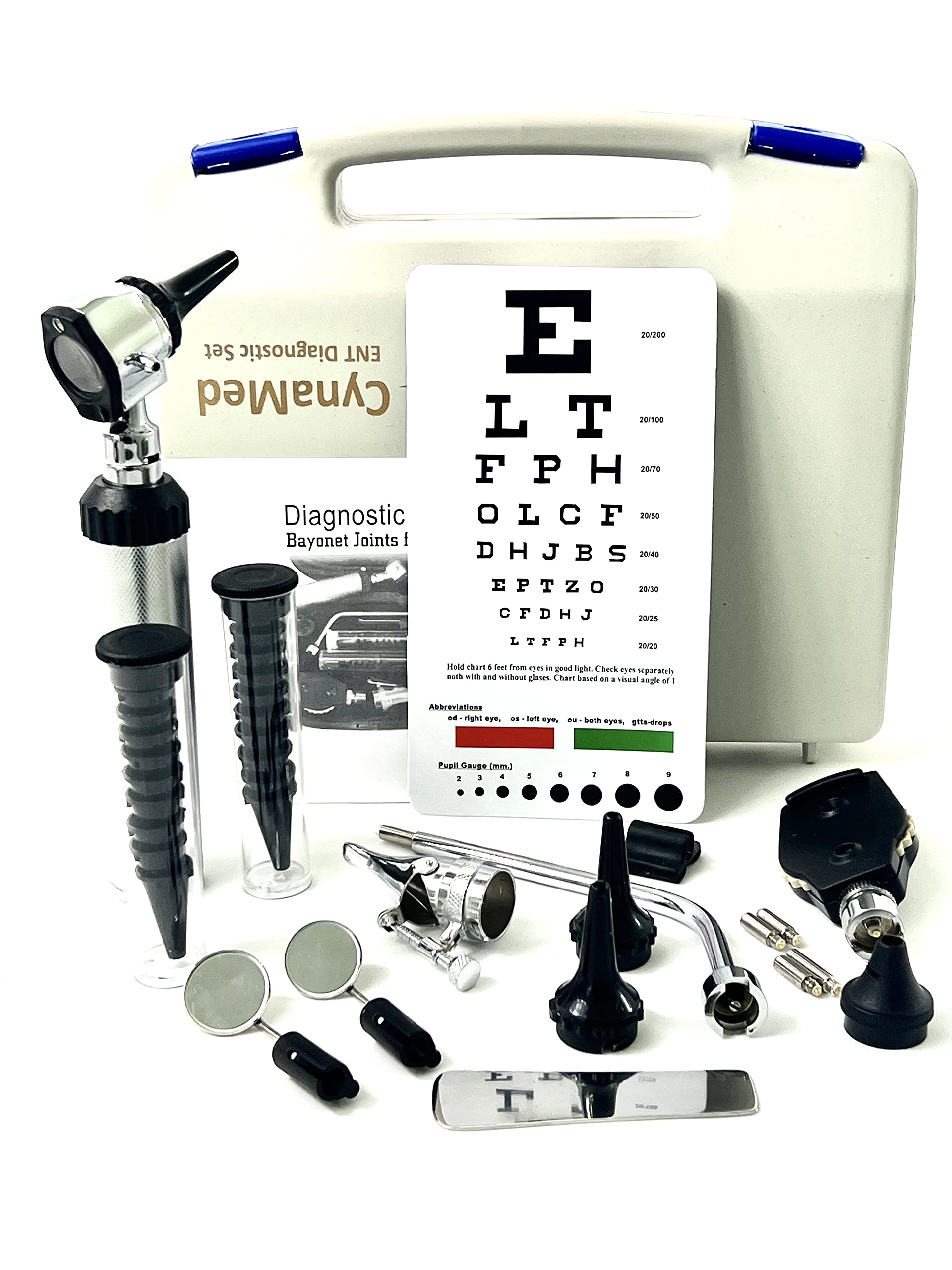 Cynamed Otoscope Diagnostics Ear, Nose and Throat Exam Kit, Perfect Tool for Students