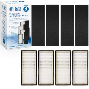 fette filter - air purifier filter compatible with honeywell hepaclean air purifier replacement filter c pack of 4 hepa + 4 pre-filters for models hht-080, hht-081, hht-085, hht-090, hht-145, hht-149