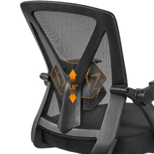 Yaheetech Set of 2 Mid-Back Mesh Office Desk Chair Ergonomic Task Swivel Rolling Executive Chair with Adjustable Arms and Lumbar Support for Office Conference Room and Study Room, Black