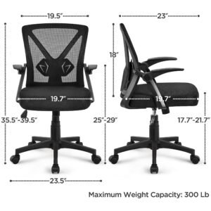 Yaheetech Set of 2 Mid-Back Mesh Office Desk Chair Ergonomic Task Swivel Rolling Executive Chair with Adjustable Arms and Lumbar Support for Office Conference Room and Study Room, Black