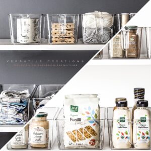 BINO l Plastic Storage Bins l THE HOLDER COLLECTION l 2-Pack, Medium Multi-Use Clear Containers for Organizing with Built-in Handles l Pantry Organization & Storage l Kitchen Organizer l Storage Bins