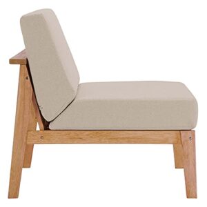 Modway Sedona Armless Chair, Natural Taupe